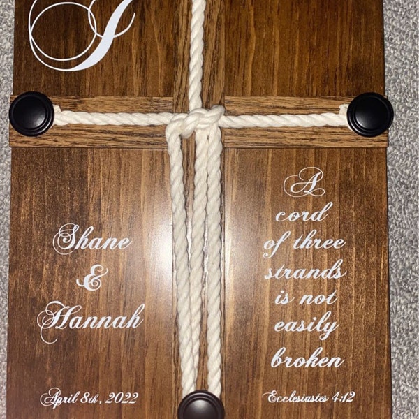 Small | A Cord of Three Strands Unity Ceremony Braided MINI Frameless ...