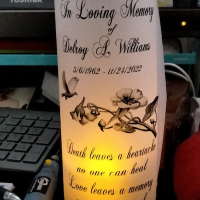 12 Personalized Memorial Funeral, Celebration of Life Table Decoration ...