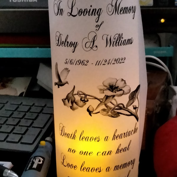 12 Personalized Memorial Funeral, Celebration of Life Table Decoration ...