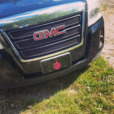 Skully Middle Finger Front License Plate Vanity Plate Front License ...