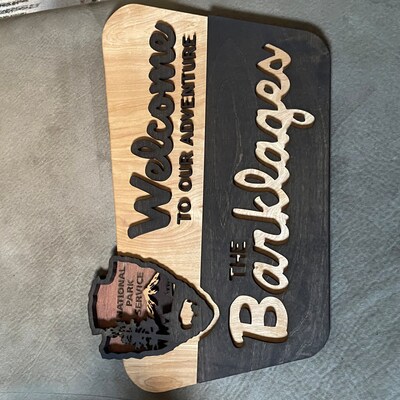 Park Style Welcome Sign Parks System Inspired Family Name Sign, Custom ...