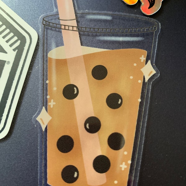 Boba Clear Sticker | Food Sticker | Boba Sticker | Boba Vinyl Sticker ...