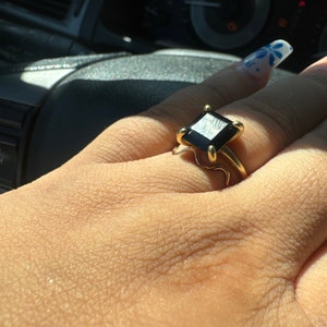 Stunning Rectangle Black Onyx Necklace Simple Crystal Pendant ...