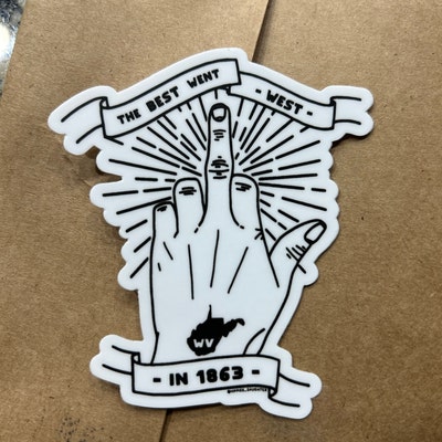 West Virginia Sticker. Blue and Gold Mountains. Mountain Sticker. - Etsy