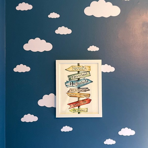 Updated Storybook Signpost Print. Storybook Nursery Decor. - Etsy