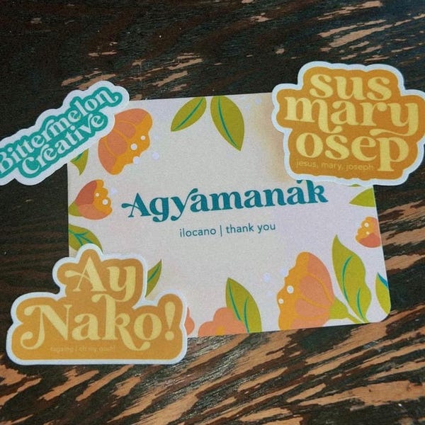 3" STICKER | Agyamanak | Thank You | Ilocano Word | Filipino | Fil-am ...