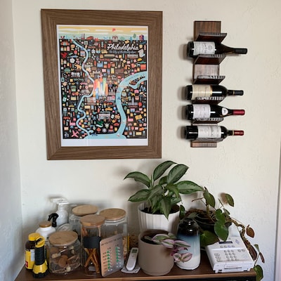 Wall Mounted Wine Rack old Country Style Straight Edges Farm House ...