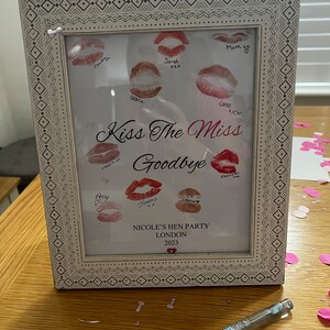 Kiss the Miss Goodbye, Hen Do Keepsake, Hens Night Supplies, Hens Night ...