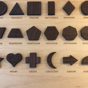 Wooden Shapes Board With Matching Shape Pieces modern Large Montessori ...