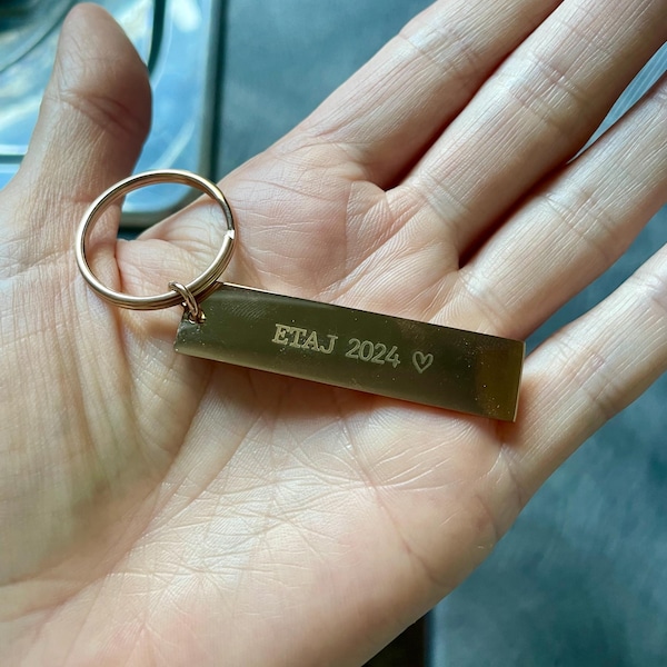 Personalised Bar Keychain Engraved Keyring Personalised Bar Keyring ...