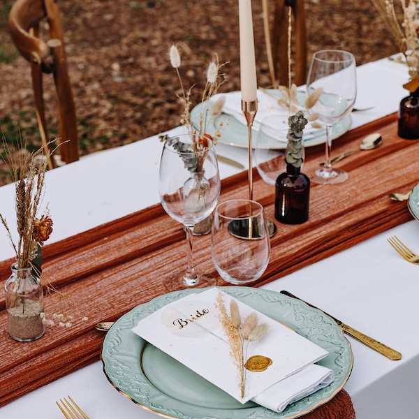 Terracotta Boho Wedding Cheesecloth Table Runner Wedding Arch Tape ...