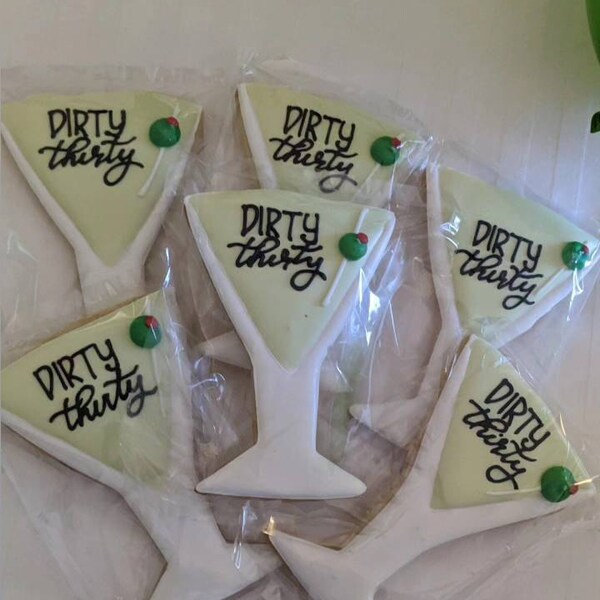 Martini Glass Sugar Cookies - Set of 12 Cheers to Elegance - Etsy