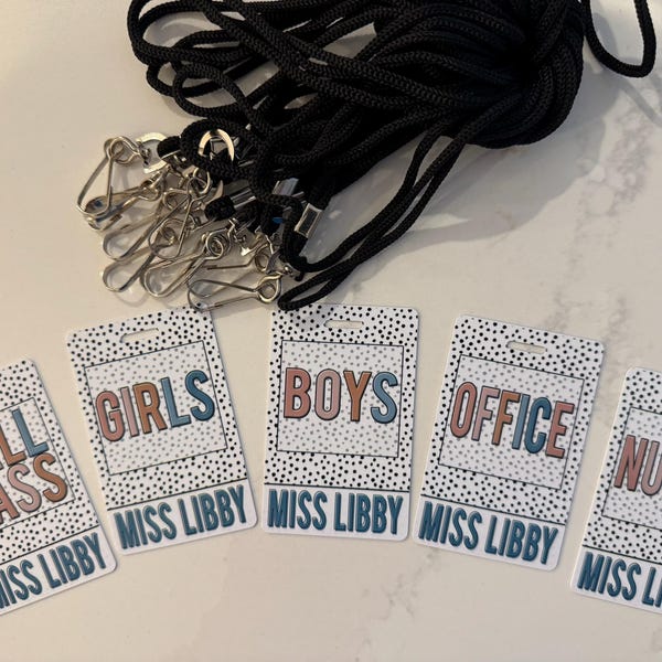 Boho Vibes Theme Classroom Hall Passes for Teachers, Personalized, Set ...