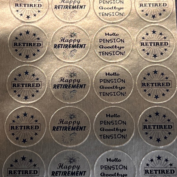 216 Gold Foil Retirement Kisses Stickers Labels Stickers for Happy ...