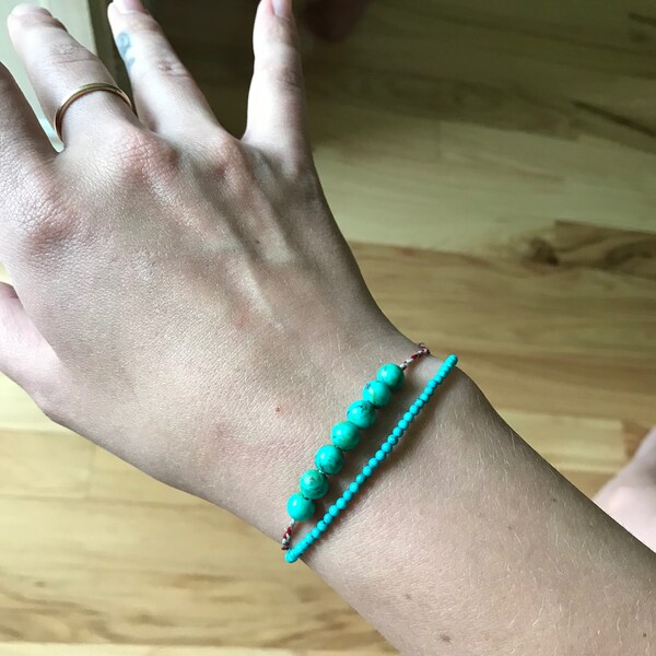 Tiny Turquoise Bracelet for Women Turquoise Bracelet Gold Turquoise ...