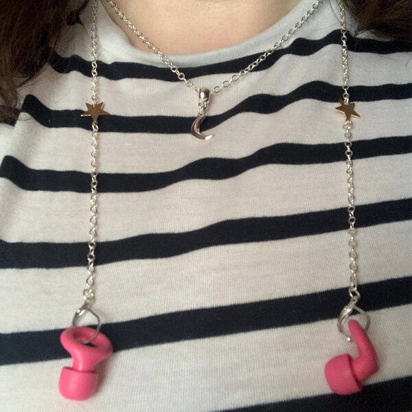Simple Chain Loop Earplug Necklace Ear Plug Holder Chain Jewellery ...