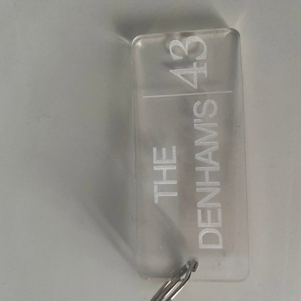 Key-fob (large) Hotel B&B Motel Personalised Engraving Name + Room ...