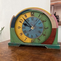 Gray Desk Clock, Grey Table Clock Vintage 70s Style ,handmade Unique ...