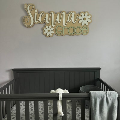 Daisy Name Sign, Nursery Name Sign, Daisy Nursery Decor, Name Sign for ...