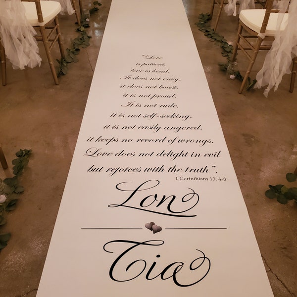 Personalised Wedding Aisle Runner "walk of Love" Custom Church Wedding ...