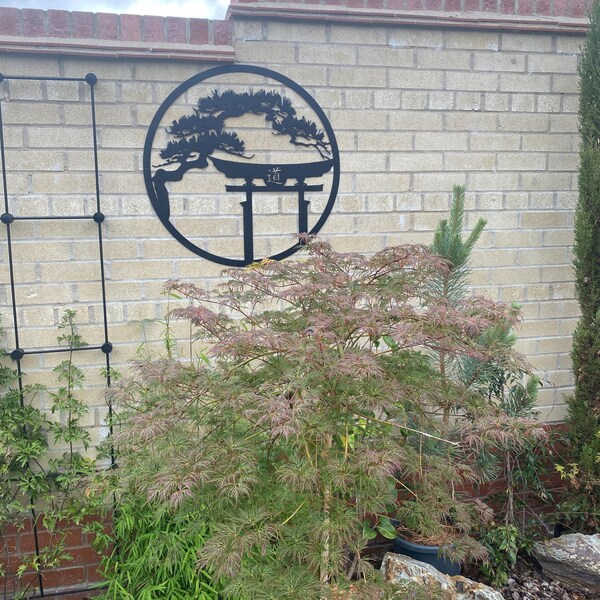 Japanese Metal Art,tori Gate Art Bonsai Tree Metal Wall Art Japanese ...