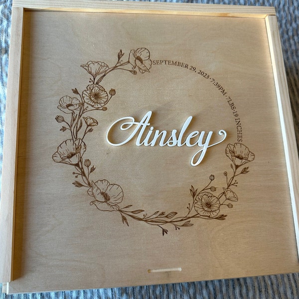 Baby Box, Baby Keepsake Box, New Born Baby Gift, Engraved Baby Memory ...
