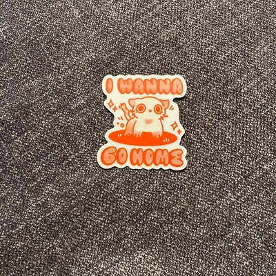 Clear Transparent Vinyl Sticker I Wanna Go Home Kitten Cat Kawaii Cute ...