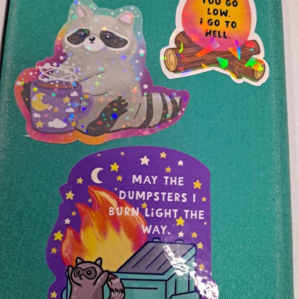 Dumpster Fire Raccoon Sticker for Laptop Stanley Cup Sticker Gift for ...
