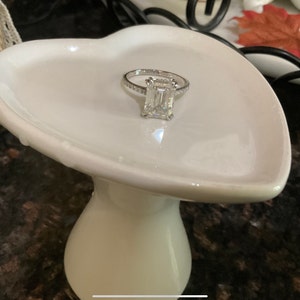 4CT Emerald Cut Moissanite Engagement Ring Emerald Moissanite - Etsy