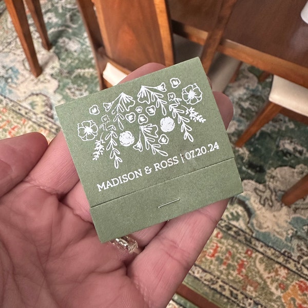 Personalized Matchbooks Custom Roses Design - Wedding Favor Matches ...