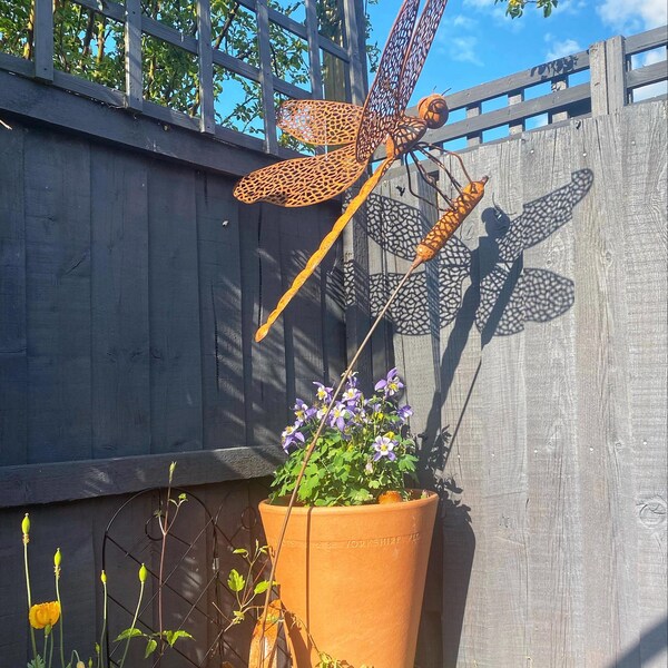 Gold Metal Dragon Garden Wind Rocker Mystical Outdoor Weather Ornament ...