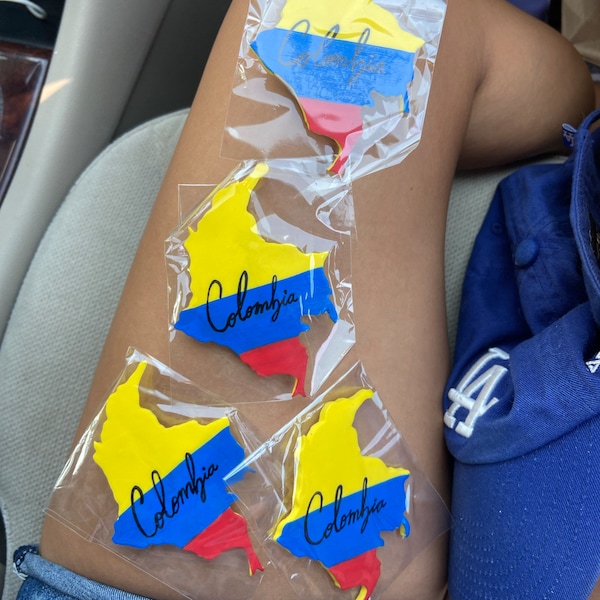 Colombia Flag Map Fridge Magnet, Colombia Christmas Ornament, Wedding ...