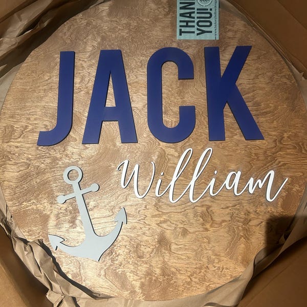 Custom Name | Nautical Theme Sign | Baby Name Sign | Ocean Theme | Wood ...
