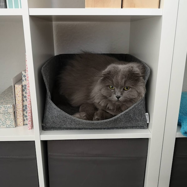 Felt Cat Cave Fits Into Ikea Kallax, Felt Cat Bed, Cat House, Pet Bed, Small Puppy Bed, Pet ...