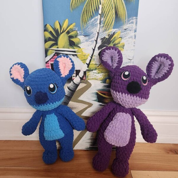 Crochet Blue Alien Pattern, Koala Crochet , Plush Toy, English and ...