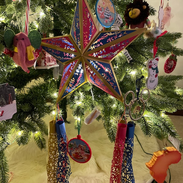 Lighted Filipino Christmas Parol Paneled 2ftx1ft Red/gold, Intricate ...