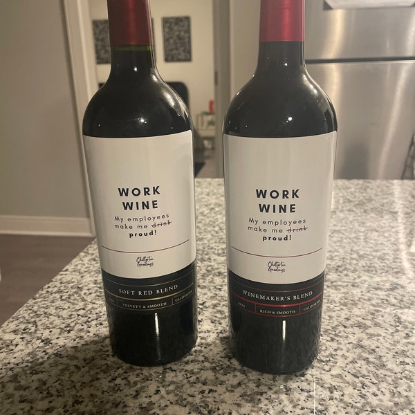Funny Wine Label Gift for Coworkers, Employees, Bosses or Work Besties ...
