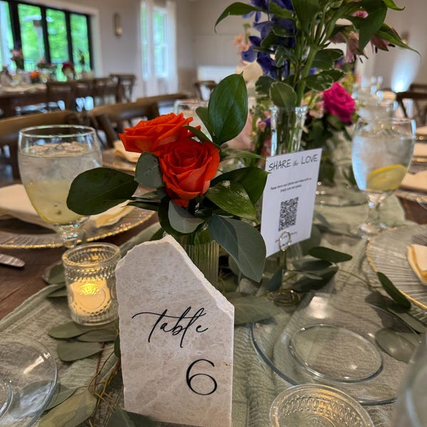 Daylight Marble Table Numbers | Wedding Signs | Event Signs | Custom ...