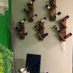 Zig Zag Wine Rack the Ziggy Zag Z Geometric Rustic Wood Wall Mounted ...