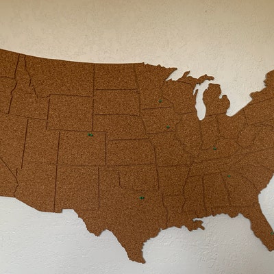 USA Cork Board, USA Corkboard Map, Pin Board, USA Bulletin Board ...