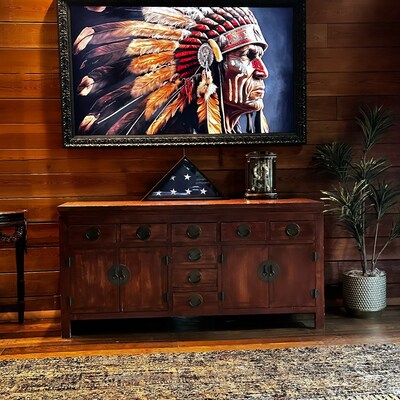 Apache Indian Chief, Digital Art Print, AI Generated, Wall Art, Square ...