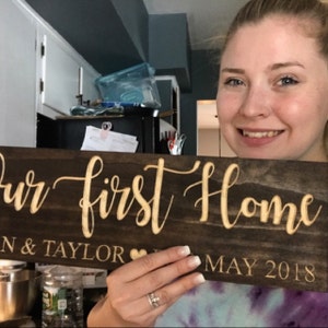 Our First Home Sign, New Home Gift, Custom Signs, First Home Sign ...