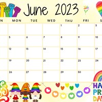 EDITABLE June 2024 Calendar, Printable Calendar, Pride Month Calendar ...