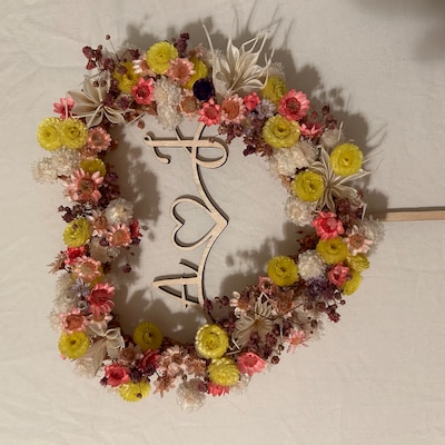 Personalized Dried Flowers Number Cake Topper Hanami Birthday ...