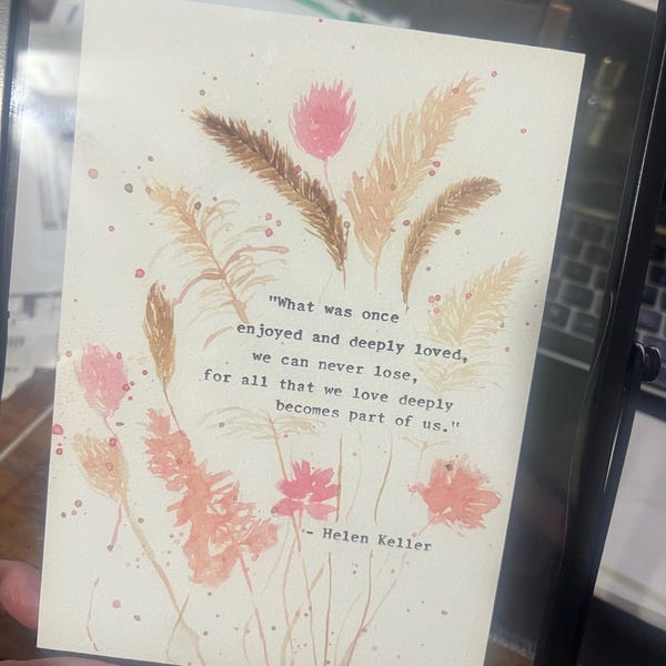 Original Watercolor, Grief Poem, Remember Me, Forget Me Not, in Memory ...