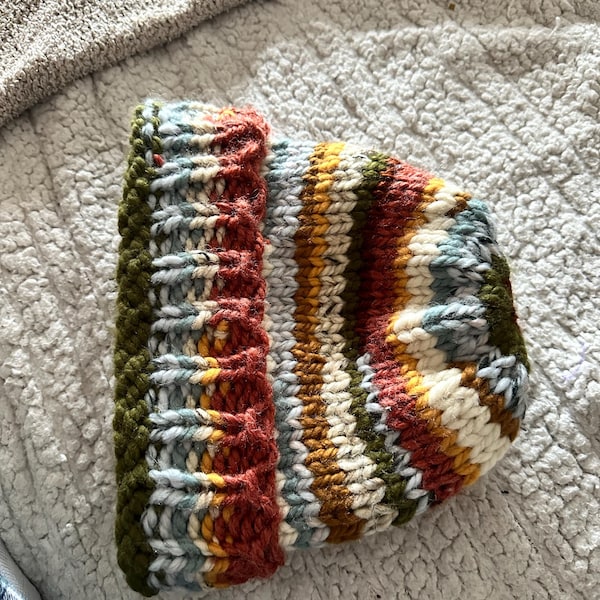 Hand Knit Scrap Beanies | Colorful, Cozy & Chunky Knit | Funky ...