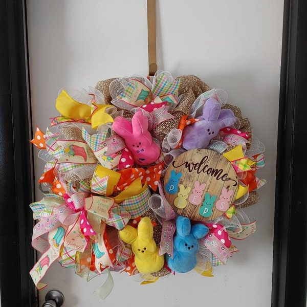 Welcome Peeps Door Hanger Sign, Wreath Sign, Wreath Supplies, Wreath ...