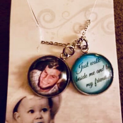 Custom Photo Memorial Necklace Stainless Steel Custom Picture in Memory ...