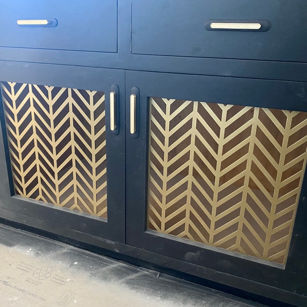Kitchen & Wine Cabinet Metal Mullion Inserts/ Furniture Overlay ...