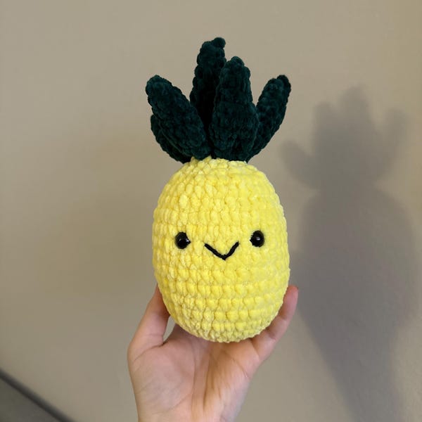 Low Sew Pineapple Crochet Pattern, Simple Beginners Amigurumi Fruit ...